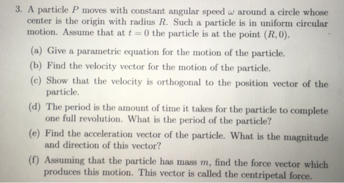 Solved 3. A particle P moves with constant angular speed w | Chegg.com