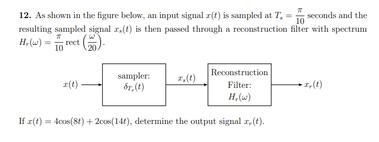 Solved 12. As shown in the figure below, an input signal | Chegg.com