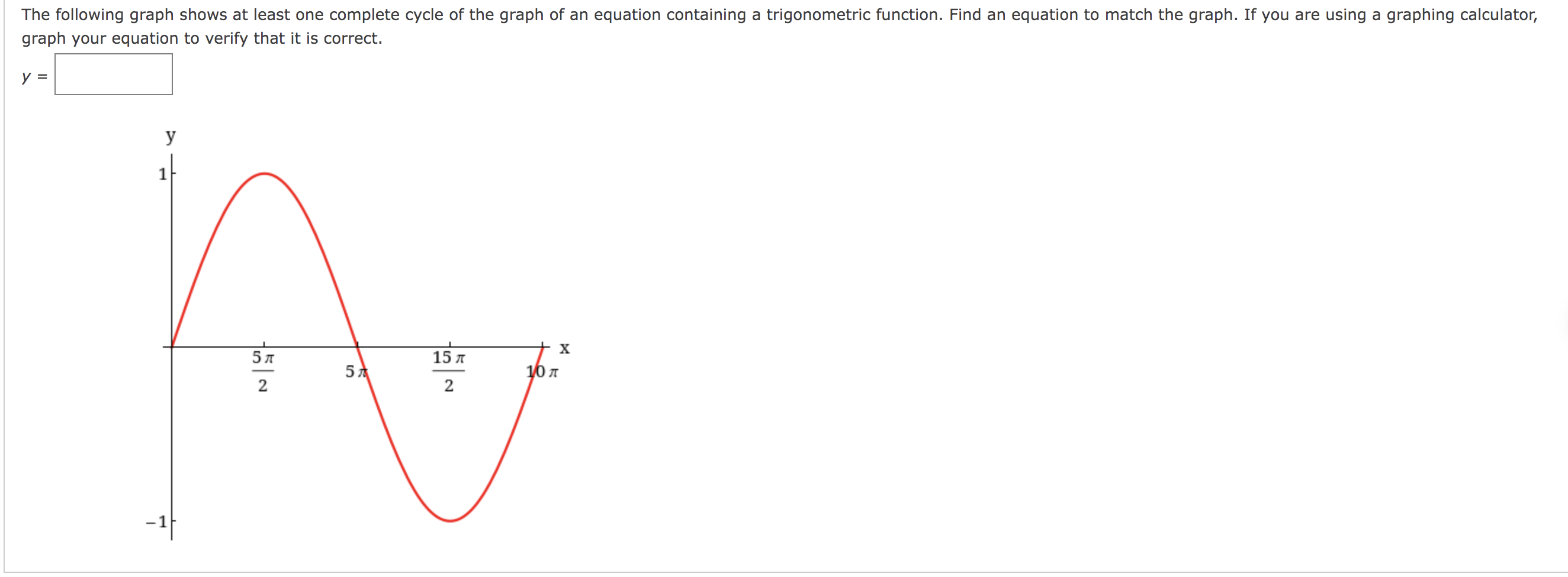 Solved The following graph shows at least one complete cycle | Chegg.com