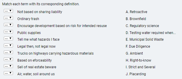 Solved Match each term with its corresponding definition. | Chegg.com