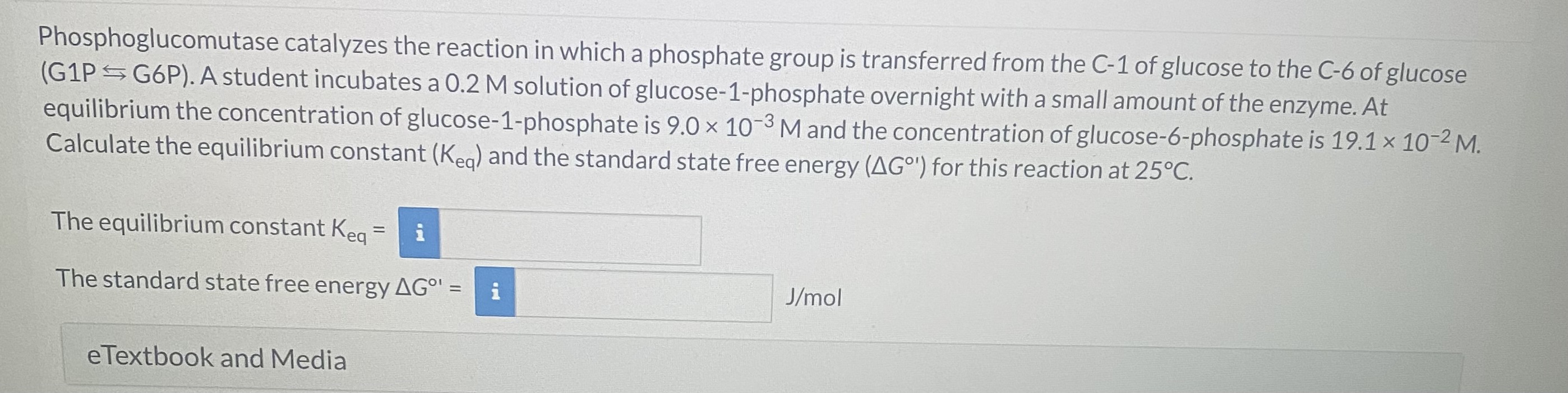 Solved Phosphoglucomutase catalyzes the reaction in which a | Chegg.com