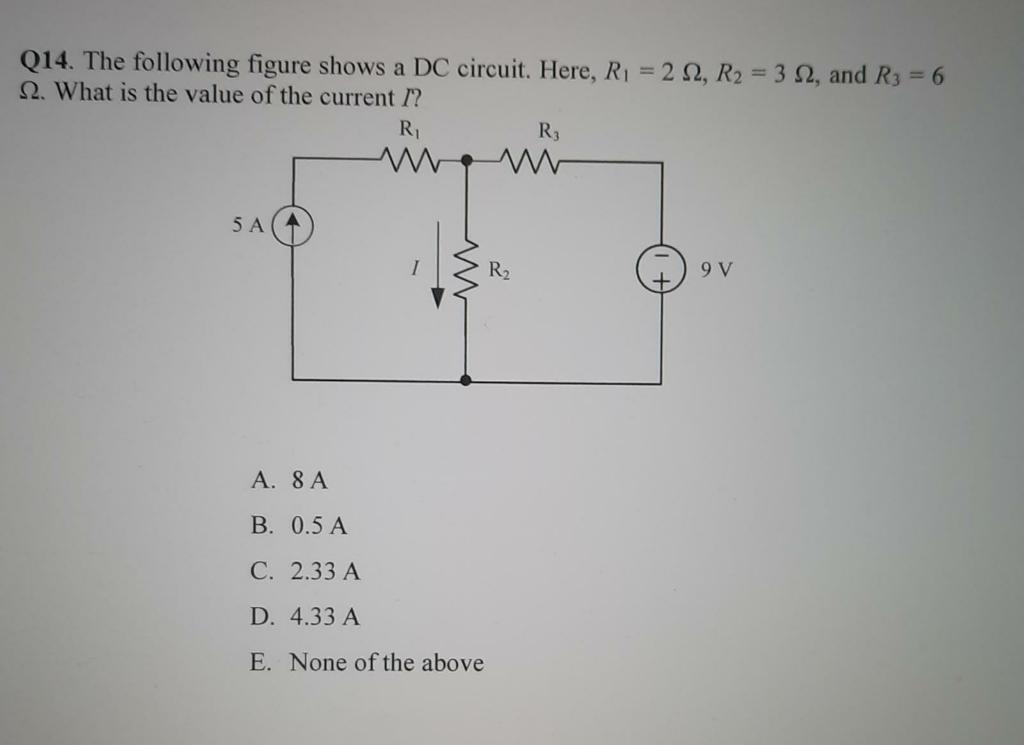 Solved Q14. The following figure shows a DC circuit. Here, | Chegg.com