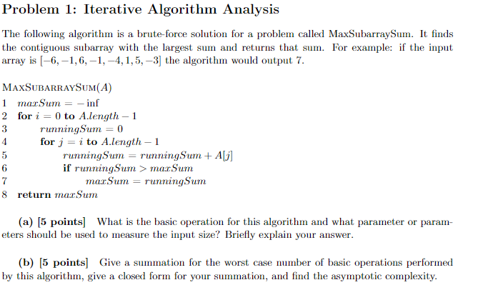 Solved The following algorithm is a brute-force solution for | Chegg.com