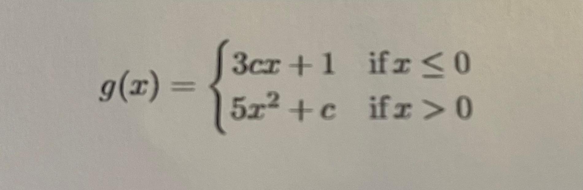Solved Determine the value, c of the function below that | Chegg.com