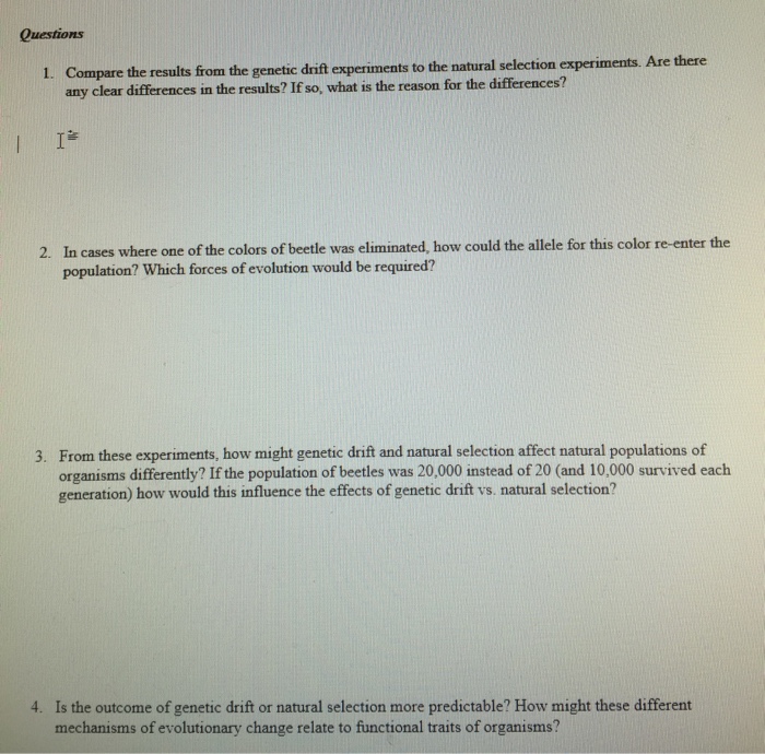 Solved ANT 120 Lab 1: The Forces of Evolution There are four | Chegg.com