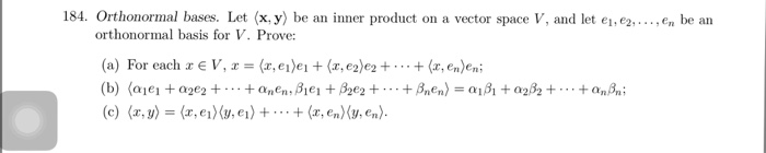 Solved Orthonormal bases. Let x, y be an inner product on | Chegg.com