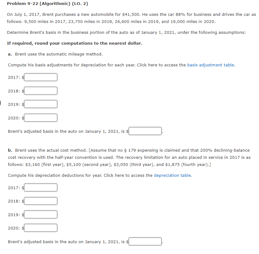 Solved Problem 9-22 (Algorithmic) (LO. 2) On July 1, 2017, | Chegg.com