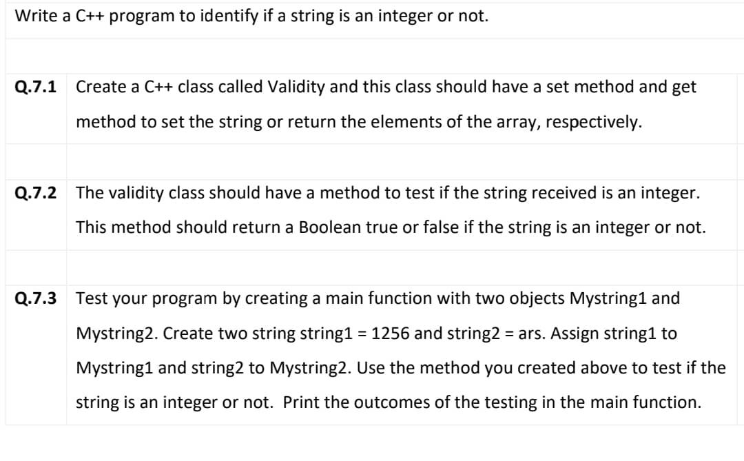 Solved Write a C++ program to identify if a string is an | Chegg.com