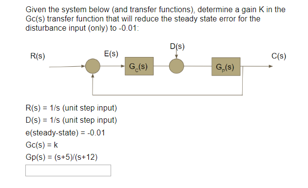 Solved Given the system below (and transfer functions), | Chegg.com