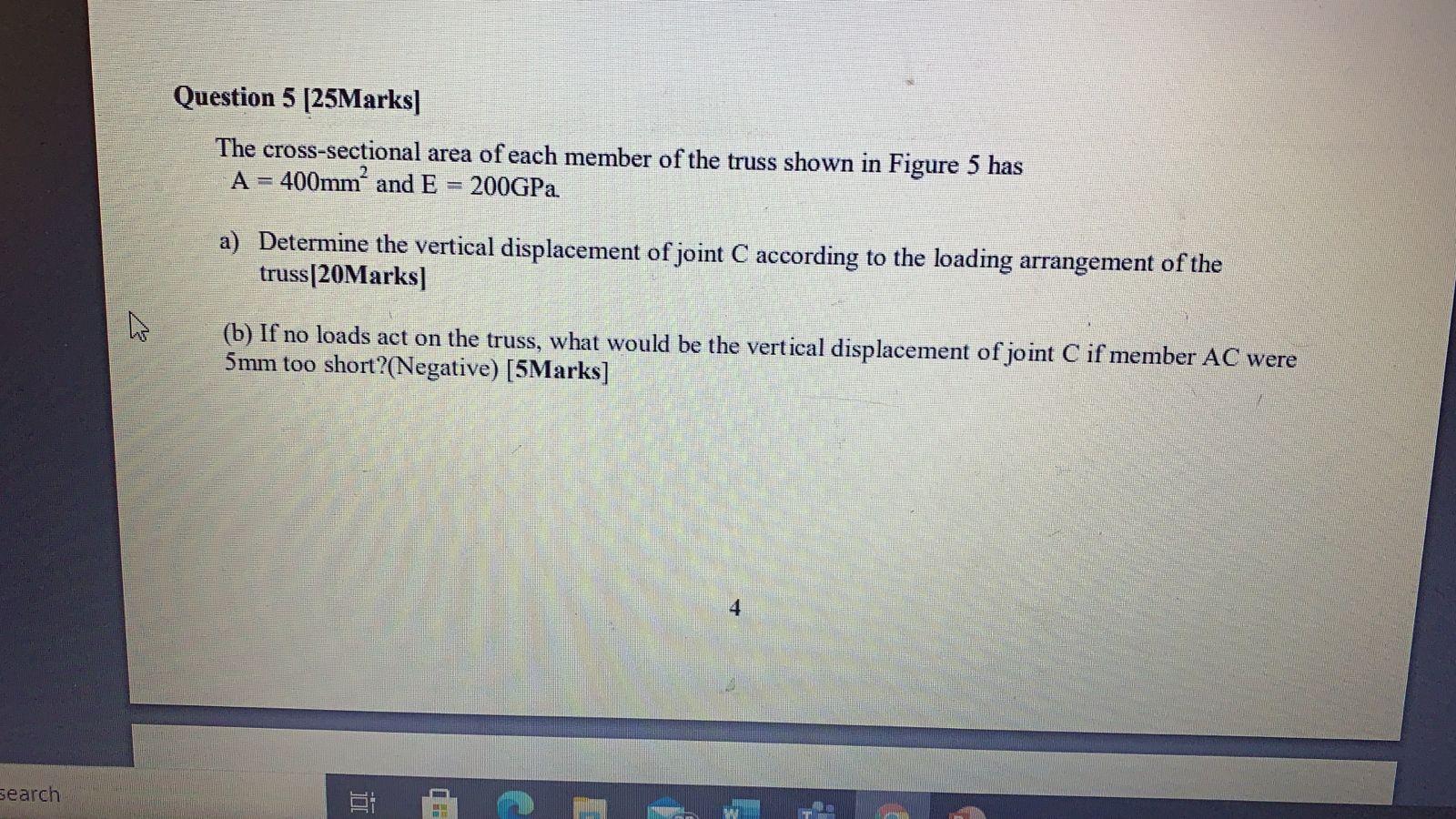 Solved 46N D Bm 4kN C E Bm A B 3m Type here to search @ | Chegg.com