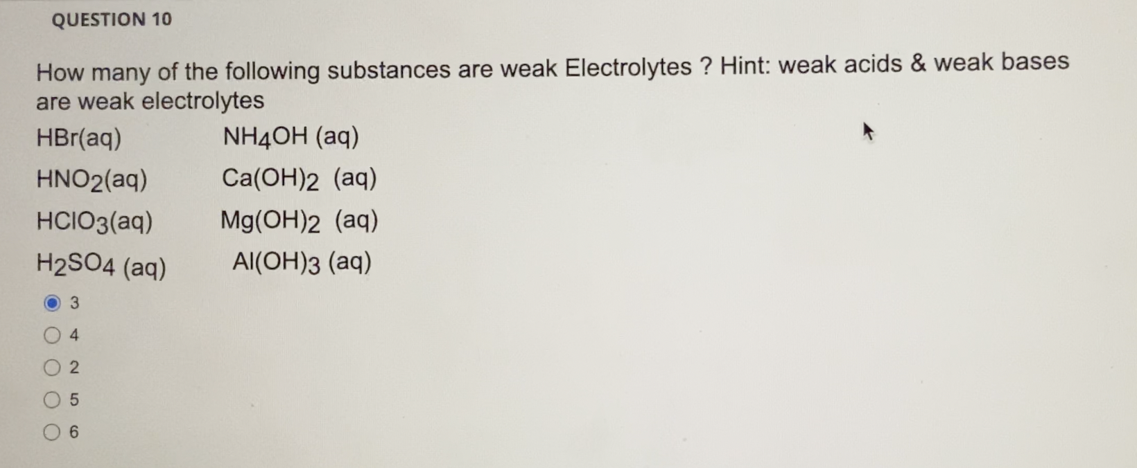 Solved QUESTION 10 How many of the following substances are | Chegg.com