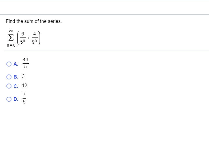 Solved Find the sum of the series. | Chegg.com