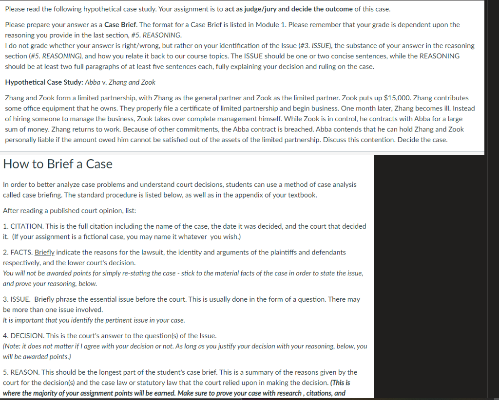 Solved Please read the following hypothetical case study. | Chegg.com