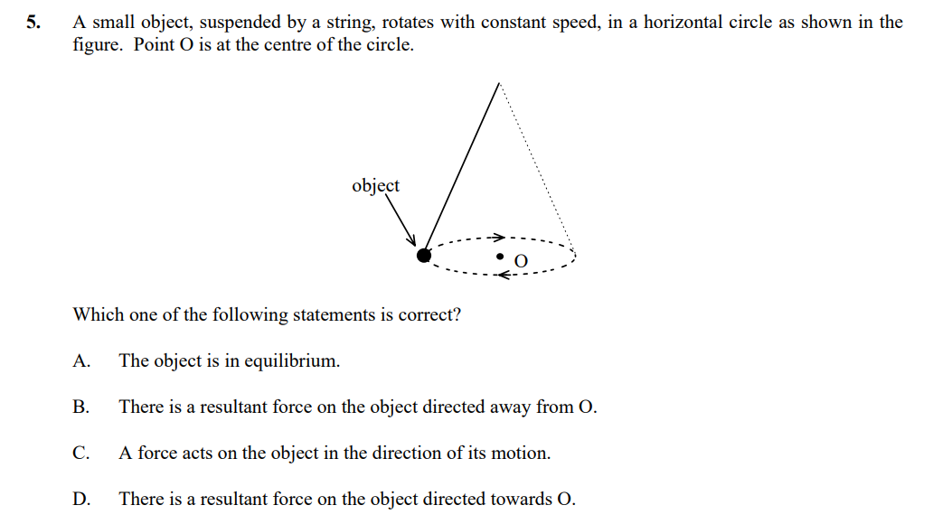 Solved 5. ﻿A small object, suspended by a string, rotates | Chegg.com