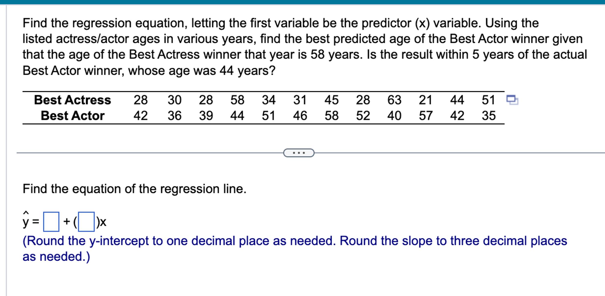 Solved Find the regression equation, letting the first | Chegg.com