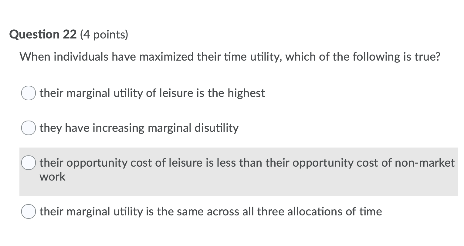 Solved Question 22 (4 points) When individuals have | Chegg.com