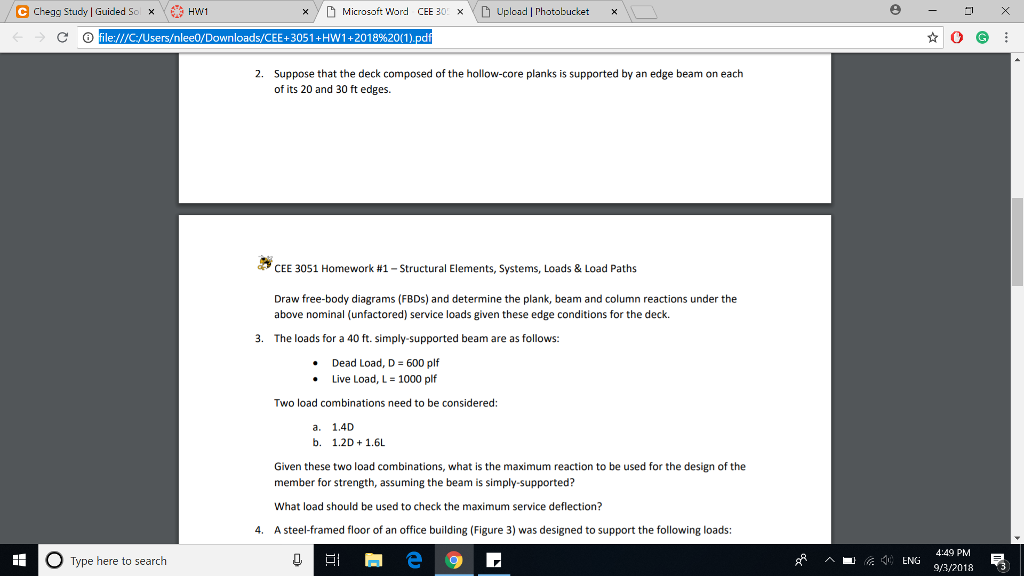 Solved C Chegg Study Guided SoxHW1 xMicrosoft Word CEE 30 | Chegg.com
