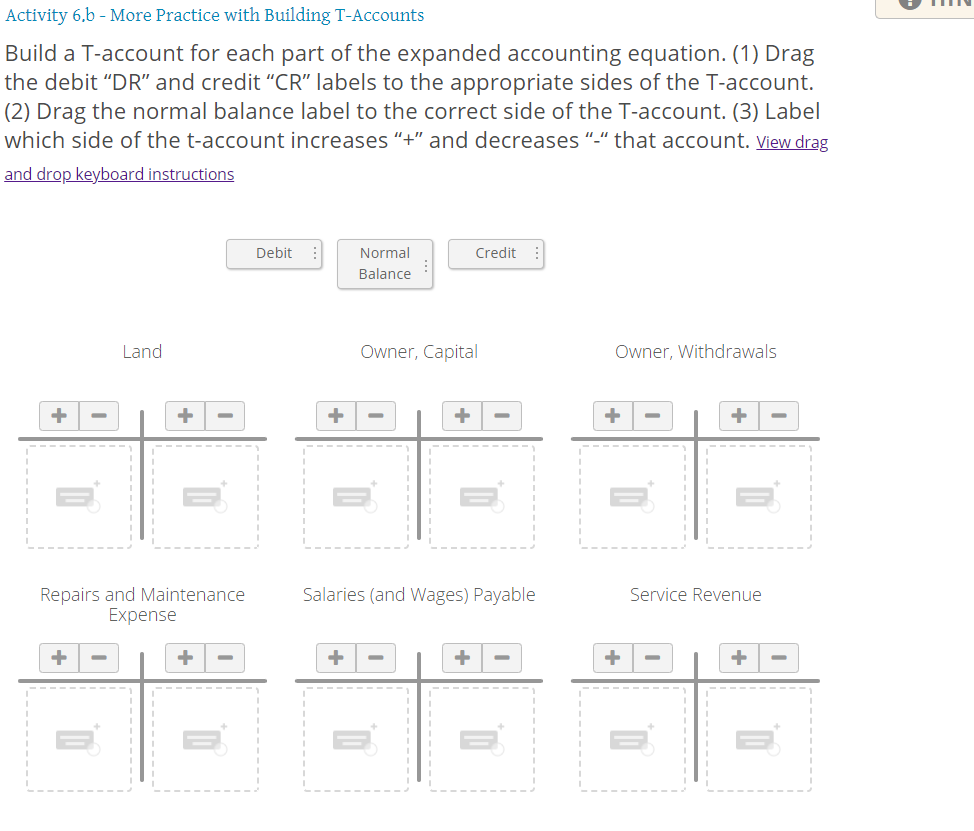 Solved Activity 6.b - More Practice with Building T-Accounts | Chegg.com Solved Activity 6.b - More Practice with Building T-Accounts | Chegg.com