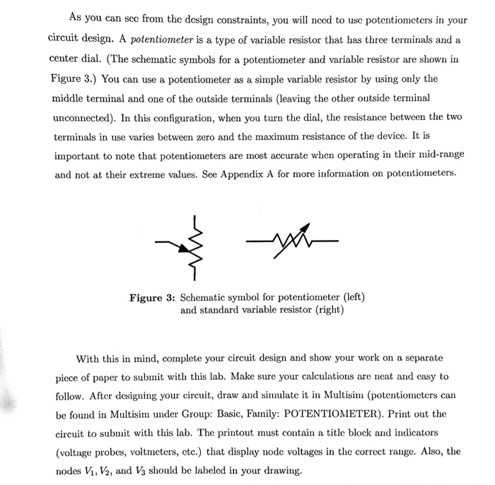 Solved Now, we want to design a parallel voltage divider | Chegg.com
