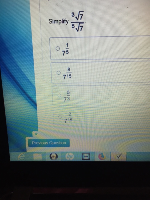 Solved Simplify 75 715 73 715 Previous Question | Chegg.com