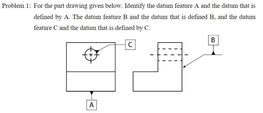 Solved oblem 1: For the part drawing given below. Identify | Chegg.com
