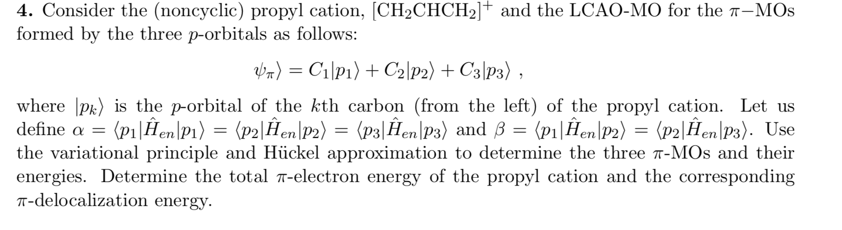 Solved 4. Consider the (noncyclic) propyl cation, | Chegg.com