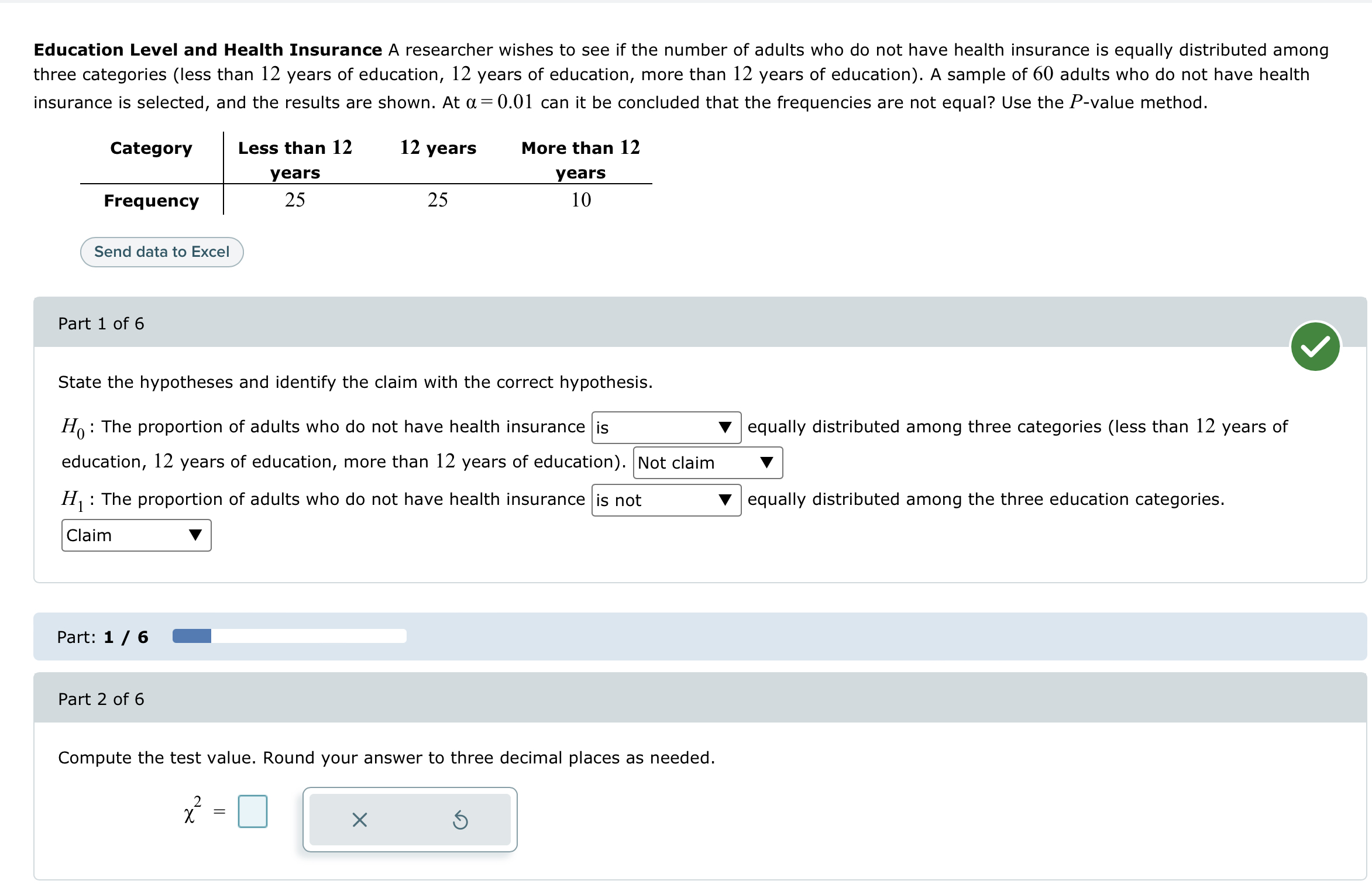 Solved Education Level and Health Insurance A researcher | Chegg.com