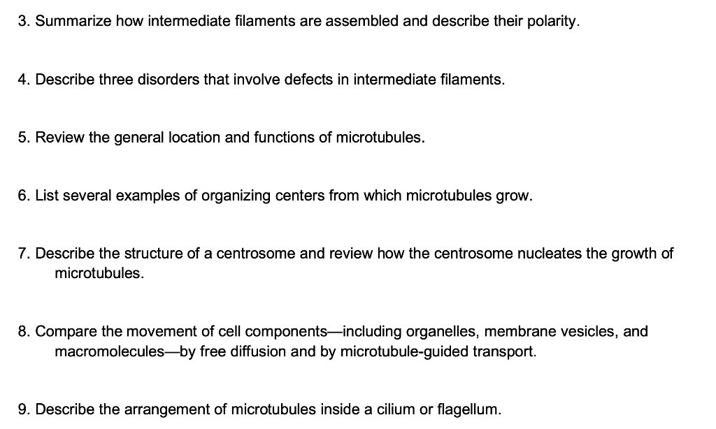 Solved 3. Summarize how intermediate filaments are assembled | Chegg.com