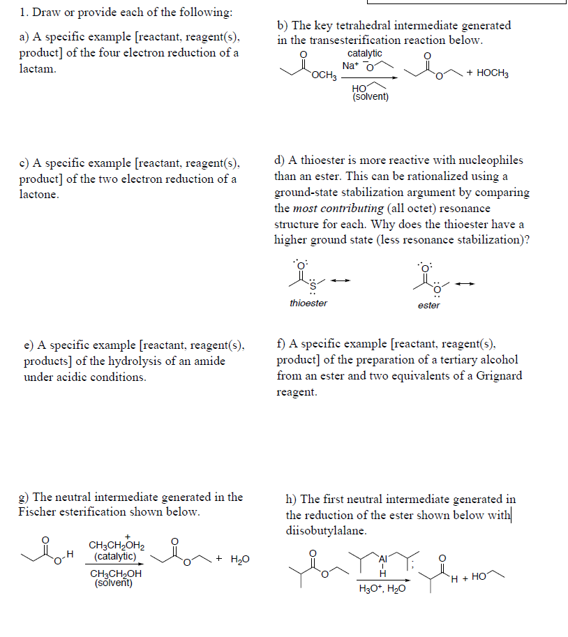 Solved 1. Draw or provide each of the following: a) A | Chegg.com