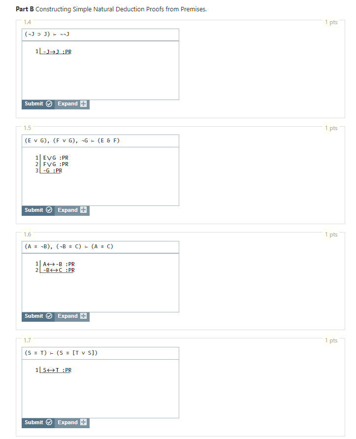 Solved Part B Constructing Simple Natural Deduction Proofs | Chegg.com