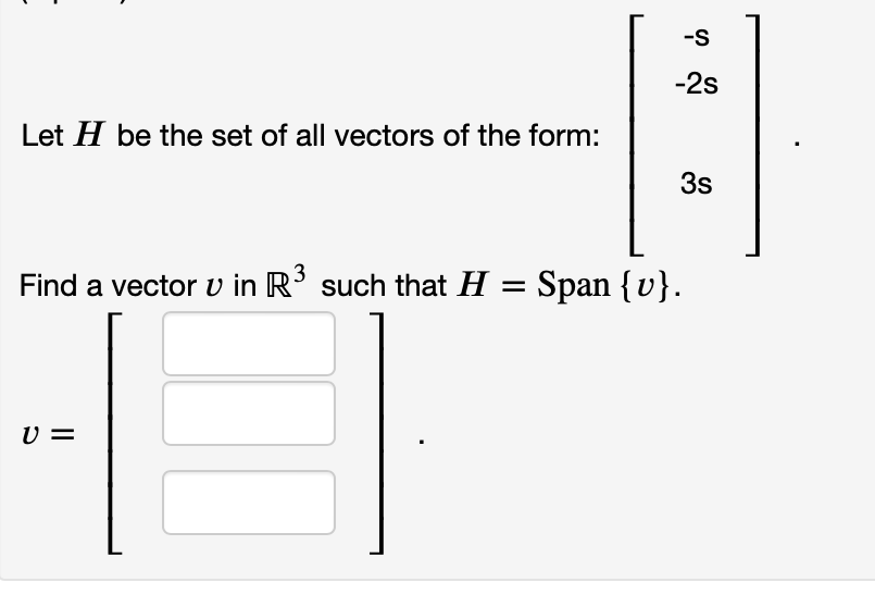 Solved Let H be ﻿the set of ﻿all vectors of ﻿the form: | Chegg.com