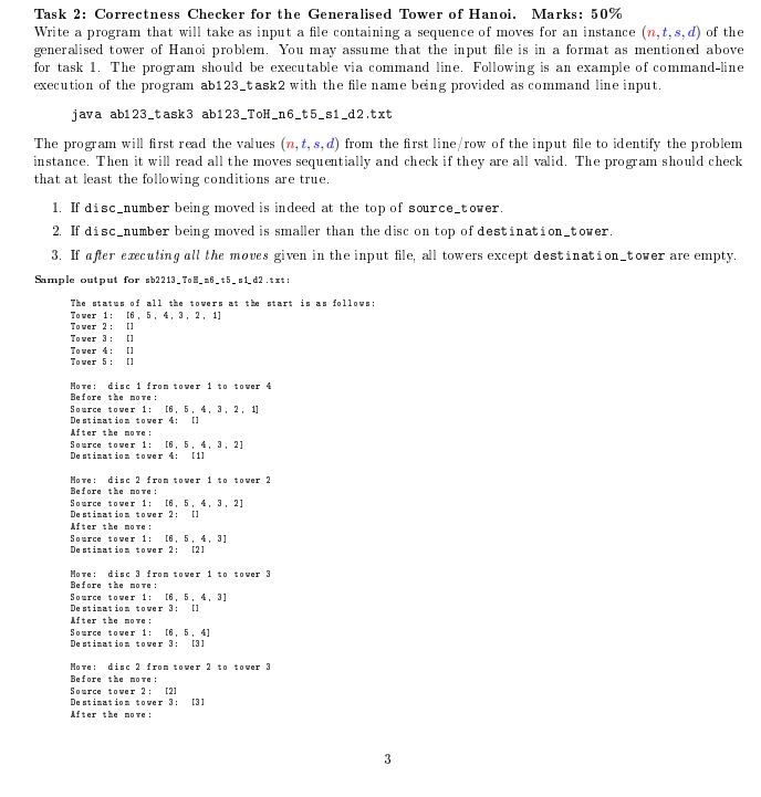 Task 2: Correctness Checker for the Generalised Tower | Chegg.com