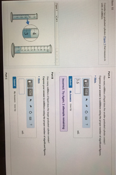 Solved Consider two graduated cylinders (Figure 1) that | Chegg.com