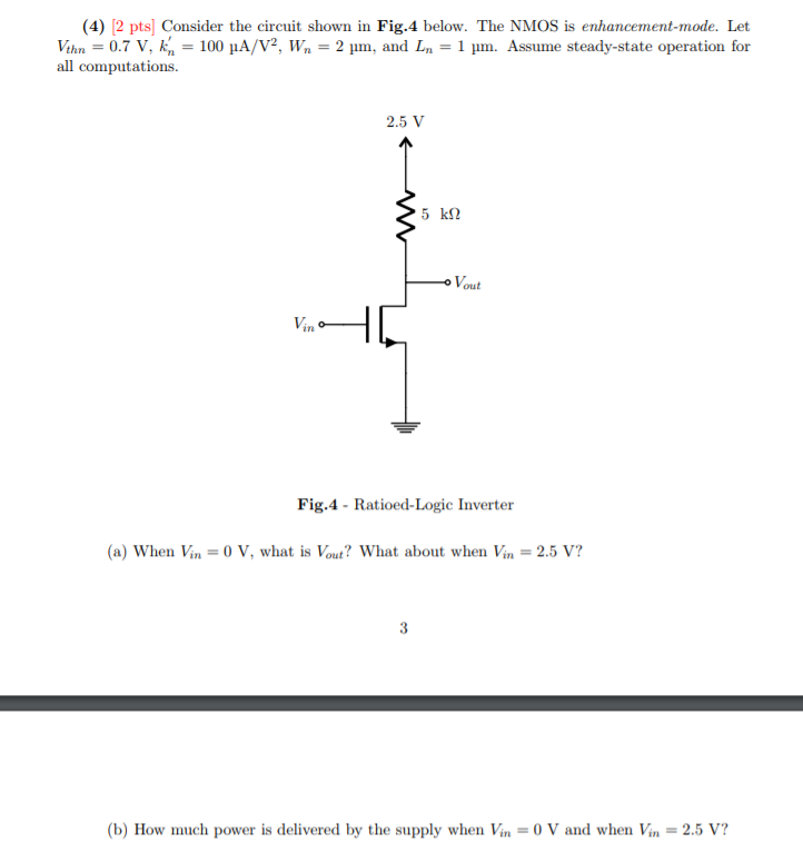 Solved (4) 12 pts] Consider the circuit shown in Fig.4 | Chegg.com
