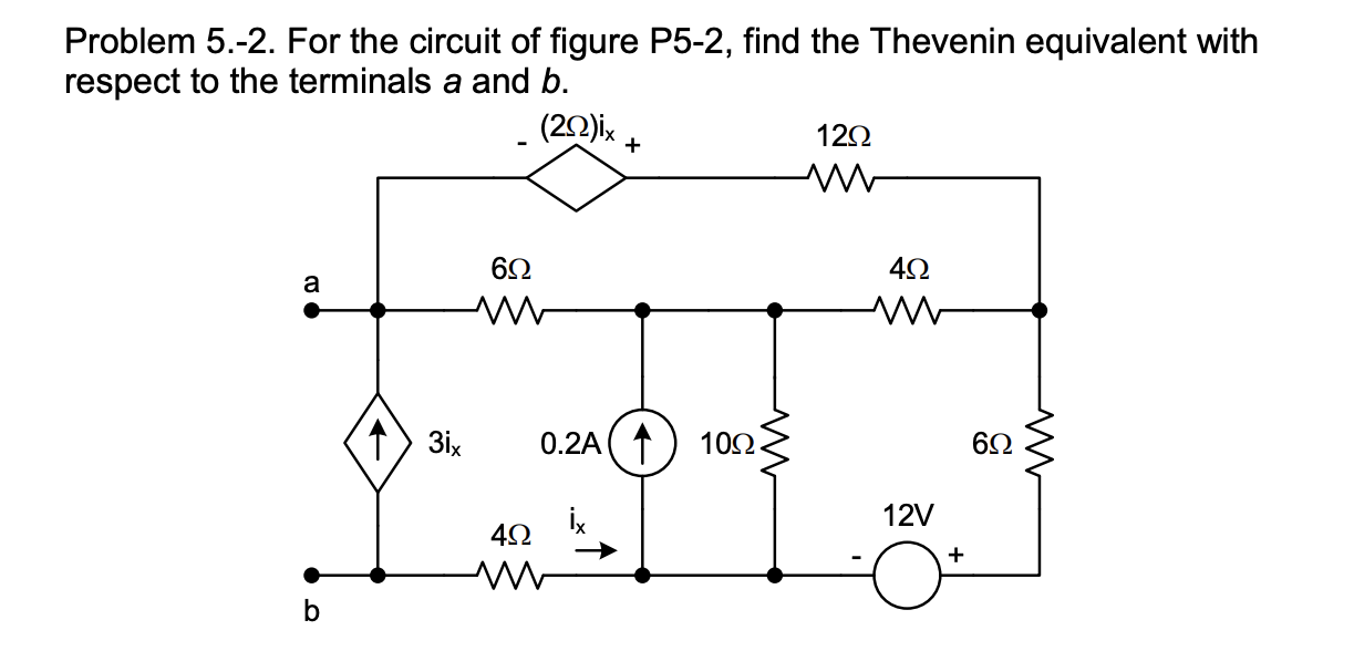Solved Problem 5.-2. For the circuit of figure P5-2, find | Chegg.com