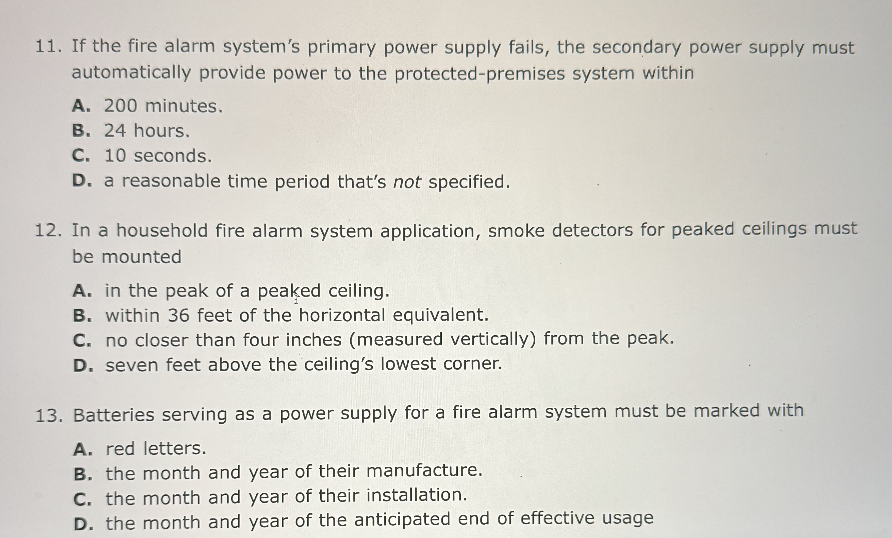 Solved If the fire alarm system's primary power supply | Chegg.com