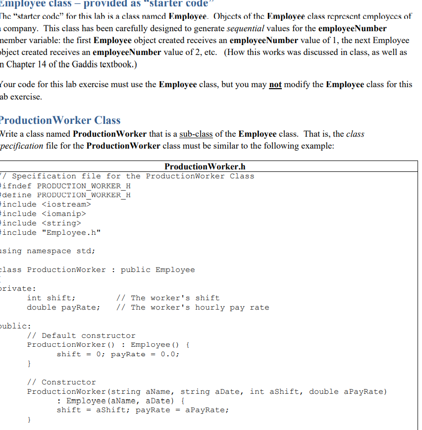 Solved / Employee.h #ifndef EMPLOYEE_H #define | Chegg.com