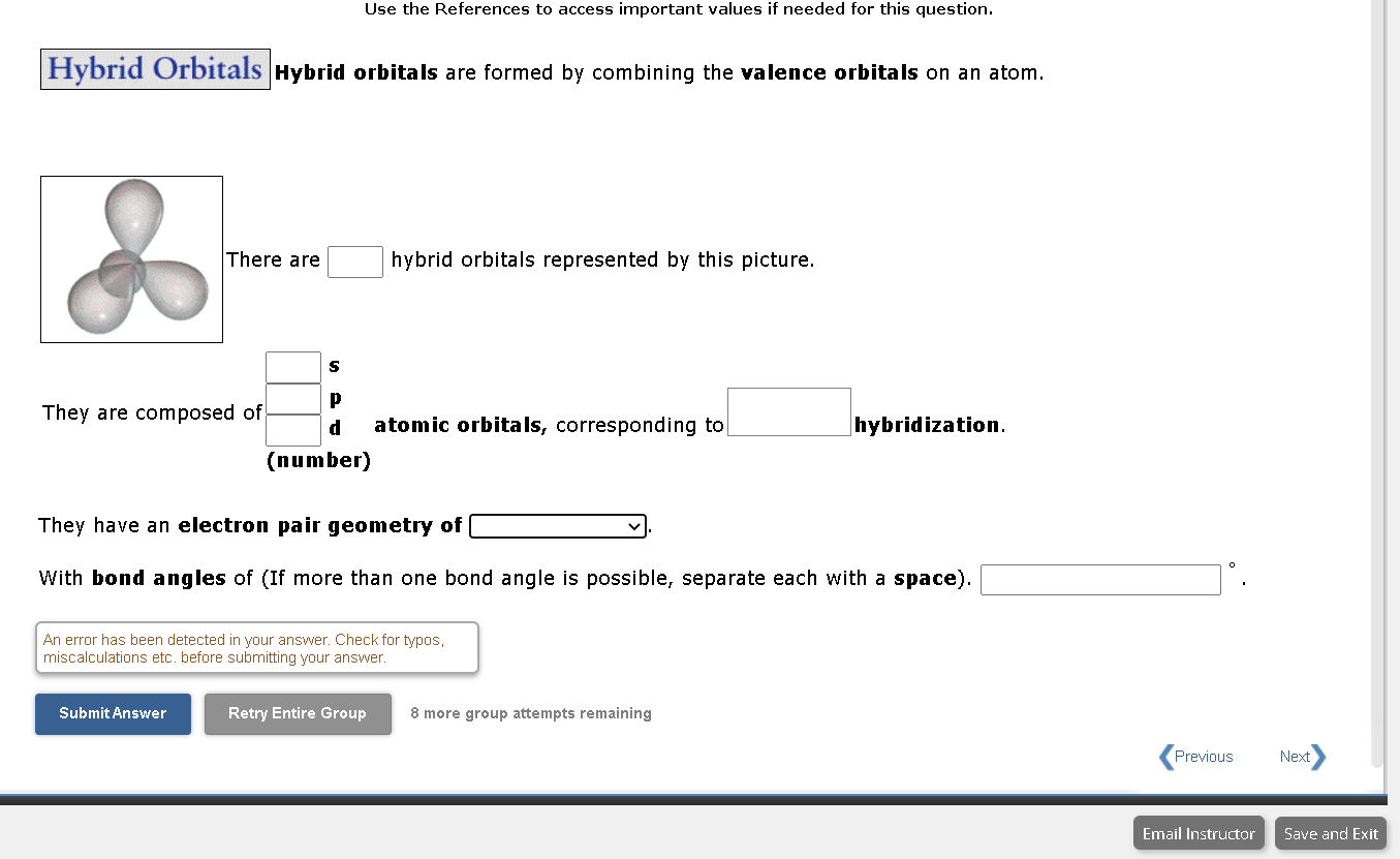 Solved Hybrid orbitals are formed by combining the valence | Chegg.com