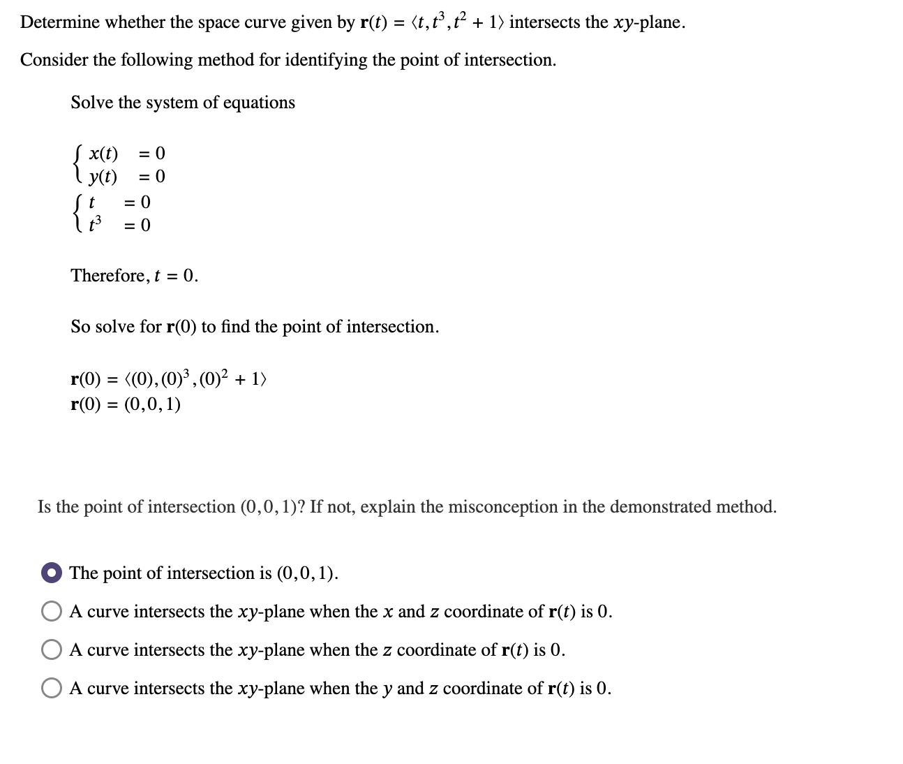 Solved Determine whether the space curve given by | Chegg.com