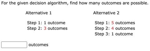 Solved For the given decision algorithm, find how many | Chegg.com