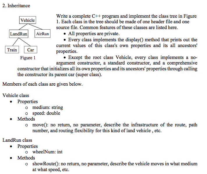 Solved 2. Inheritance Write a complete C++ program and | Chegg.com