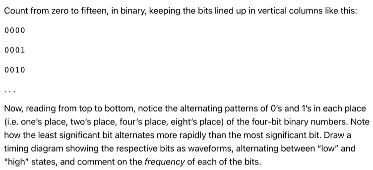 Solved Count from zero to fifteen, in binary, keeping the | Chegg.com