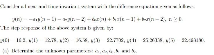 Solved Consider a linear and time-invariant system with the | Chegg.com