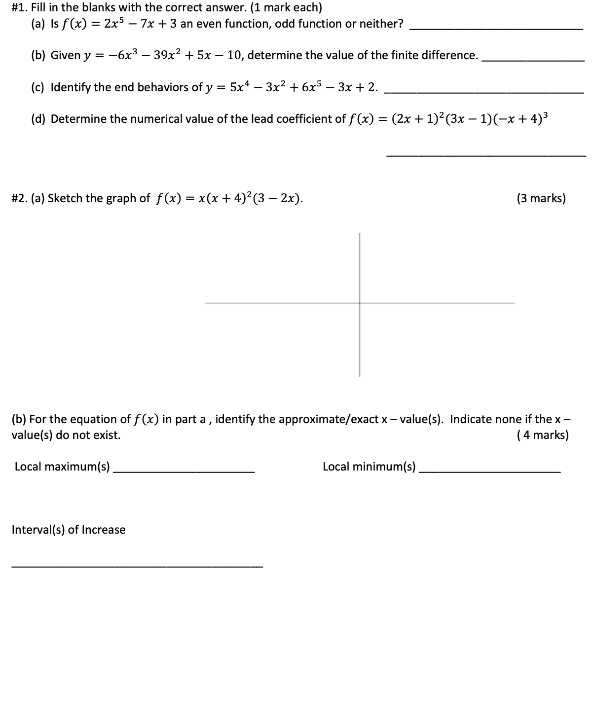 Solved \#1. Fill in the blanks with the correct answer. (1 | Chegg.com