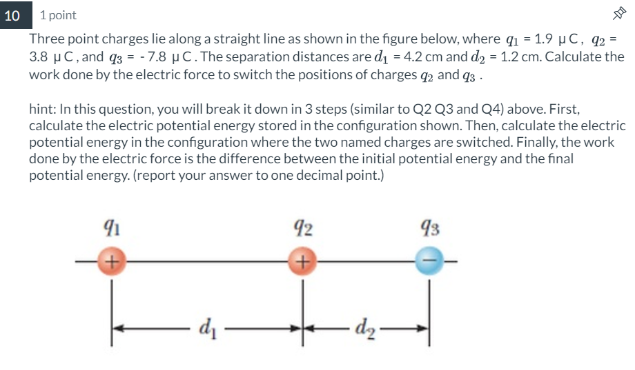 Solved Three point charges lie along a straight line as | Chegg.com