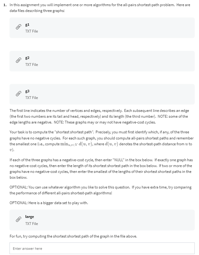 In this assignment you will implement one or more | Chegg.com
