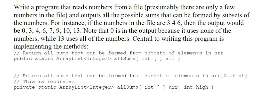 Solved Write a program that reads numbers from a file | Chegg.com
