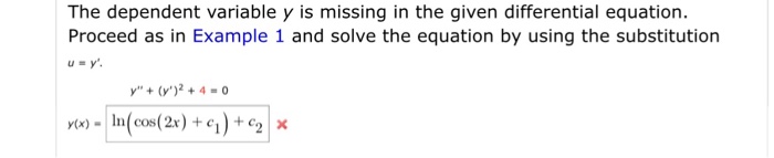 Solved The dependent variable y is missing in the given | Chegg.com