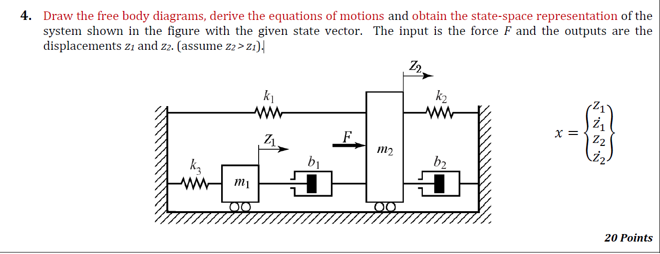 Solved 4. Draw the free body diagrams, derive the equations | Chegg.com