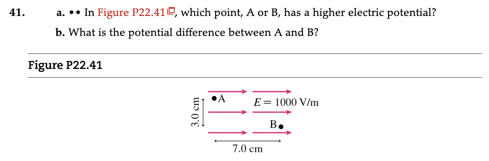 Solved a. • In Figure P22.41ㄴ, which point, A or B, has a | Chegg.com